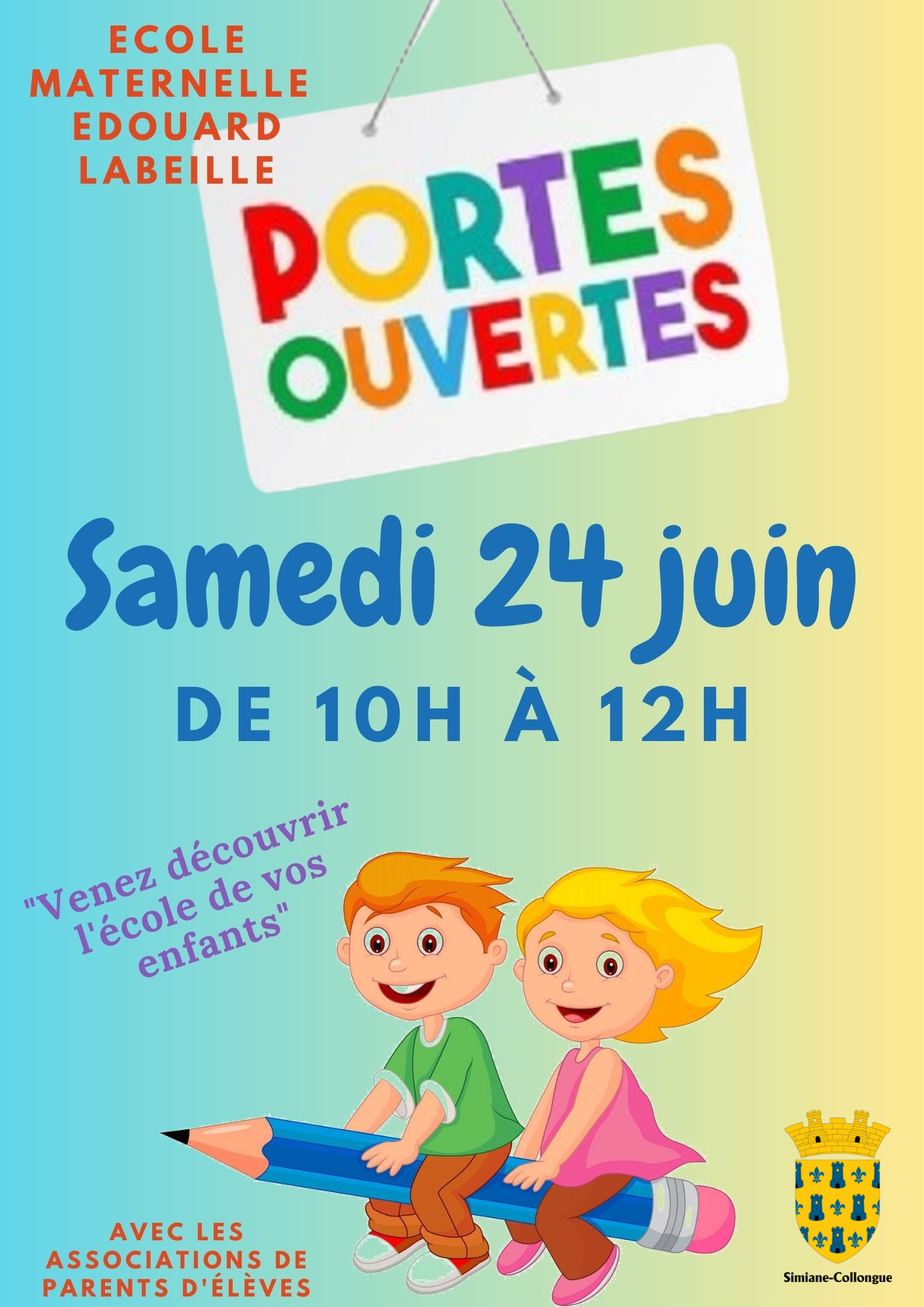 Portes ouvertes école maternelle samedi 24 juin 2023